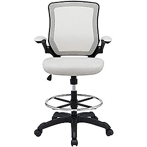 Modway MO-EEI-1423-GRY Veer-Reception Desk Flip-Up Arm Drafting Chair, 22.5"L x 25.5"W x 41.5-50"H, Gray