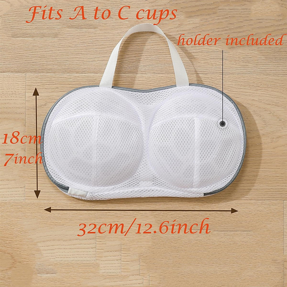 3pcs bra washing bags for laundry, bra washer protector for laundry,lingerie bags for washing delicates Fits for A-C Cups Bras（Gray）
