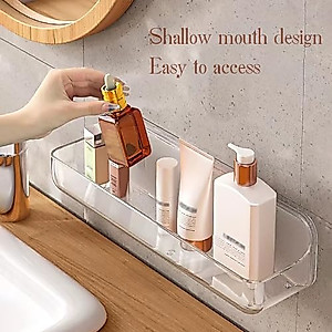 Jokvaex Shower Caddy, 2 Pack Shower Organizer with Adhesive, No Drilling Required, Large Capacity, Plastic Shower Caddy Shelf, Hanging Clear Shower Caddy Organizer for Bathroom, Kitchen