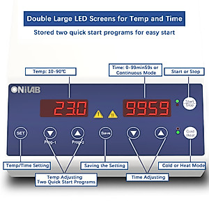 ONiLAB Gel Heating Machine with Heating and Cooling Modes,4x5ml,16x 1ml-2.5ml Holes, PRP PPP Gel Maker Heater with Timer 0-99min59s or Continuous Mode, 2 Stored Programs,10-90℃,260W,110V