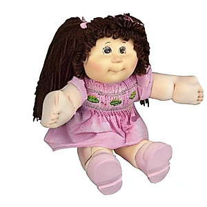 Cabbage Patch Kids Classic Doll with Real Yarn Hair, 16" - Original Vintage Retro Style Adoptable Baby Doll - Officially Licensed - Gift for Girls - Brunette/Brown Eyes