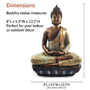 Buddha Statue for Home Decor.12" Buddha Statue (The Moment of Enlightenment) Meditation Buddha,Collectibles and Figurines,Yoga Zen Decor,Spiritual Living Room Decor,Hindu and East Asian Décor