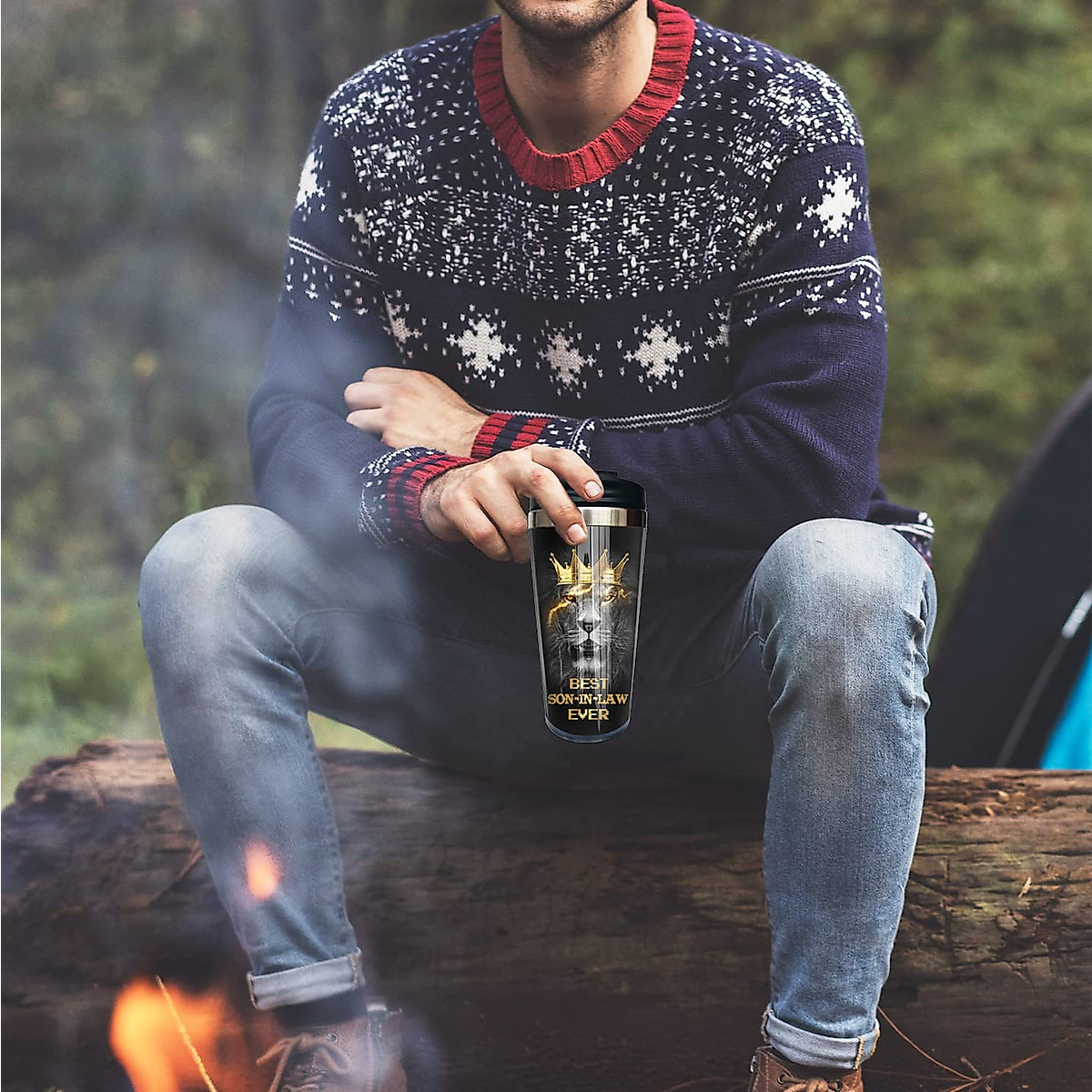 Muilzon Son-in-Law Gifts Coffee Tumbler 15 oz - Son in Law Gifts from Mother in Law/Father in Law Travel Mug - Gifts for Son in Law Tumblers - Birthday Gift Ideas for Son in Law