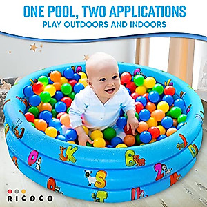 Small Pool for Kids, Small Kiddie Pool, Baby Pool for Kids 1-3 Years, Mini Pool for Toddlers & Infants, 32Inch, Small Inflatable Swimming Kiddie Pools for Outside and Inside, Durable Material Blue