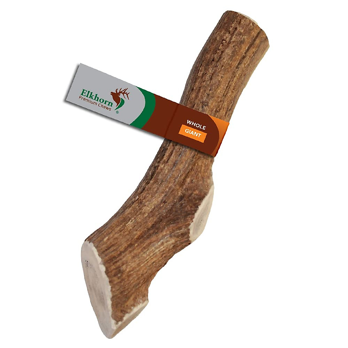 Elkhorn Premium Chews - Giant Whole Single Pack (for 75+ lb Dogs) Premium Grade Elk Antler for Dogs (1 Piece) Sourced in The USA