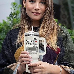 WISSBY Gifts for Wife - Wife Gifts from Husband - Birthday Gifts for Wife from Husband - Romantic Gift for Her, Wife - Gifts for Her Anniversary, Wife Birthday Gifts Ideas - 40Oz Tumbler with Handle