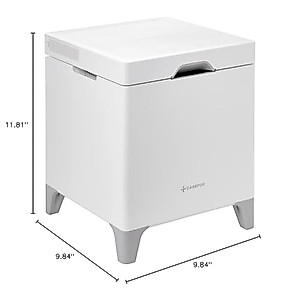 Carepod Cube X50 Stainless Steel Ultrasonic Hybrid Cool and Warm Mist Humidifier, Whisper-Quiet Easy Clean for Large Room 4.2 liters, Only 3 Washable Parts, Diswasher-safe, Auto Shut-off
