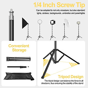 Emart 5.2 x 6.2ft（H x W） Backdrop Stand, Adjustable Knob Crossbar Design, Small Photo Background Support System Kit with Carrying Bag for Baby Shower Back Drop Photography, Birthday, Parties, Wedding