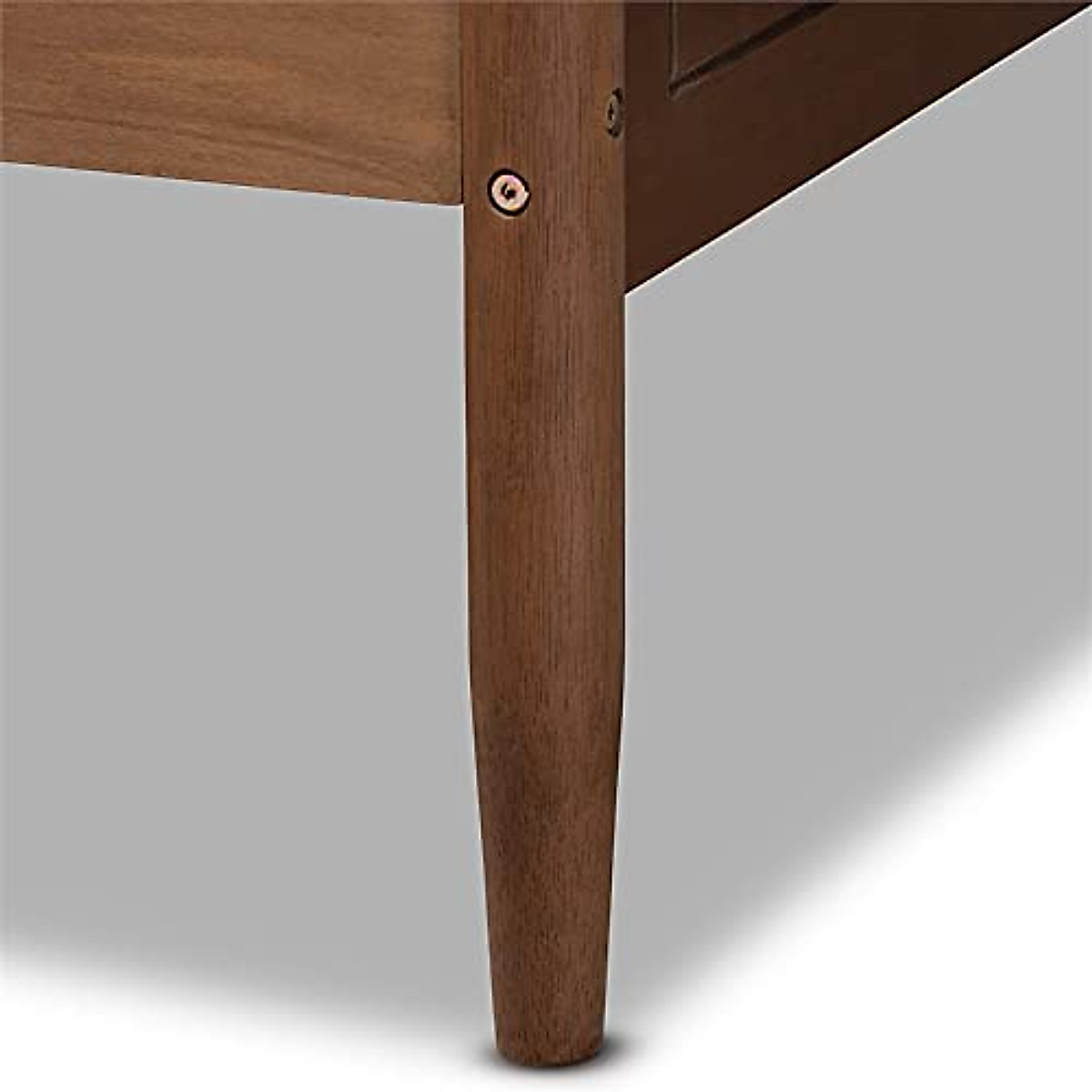 BOWERY HILL Walnut Brown Finished Wood Twin Size Daybed