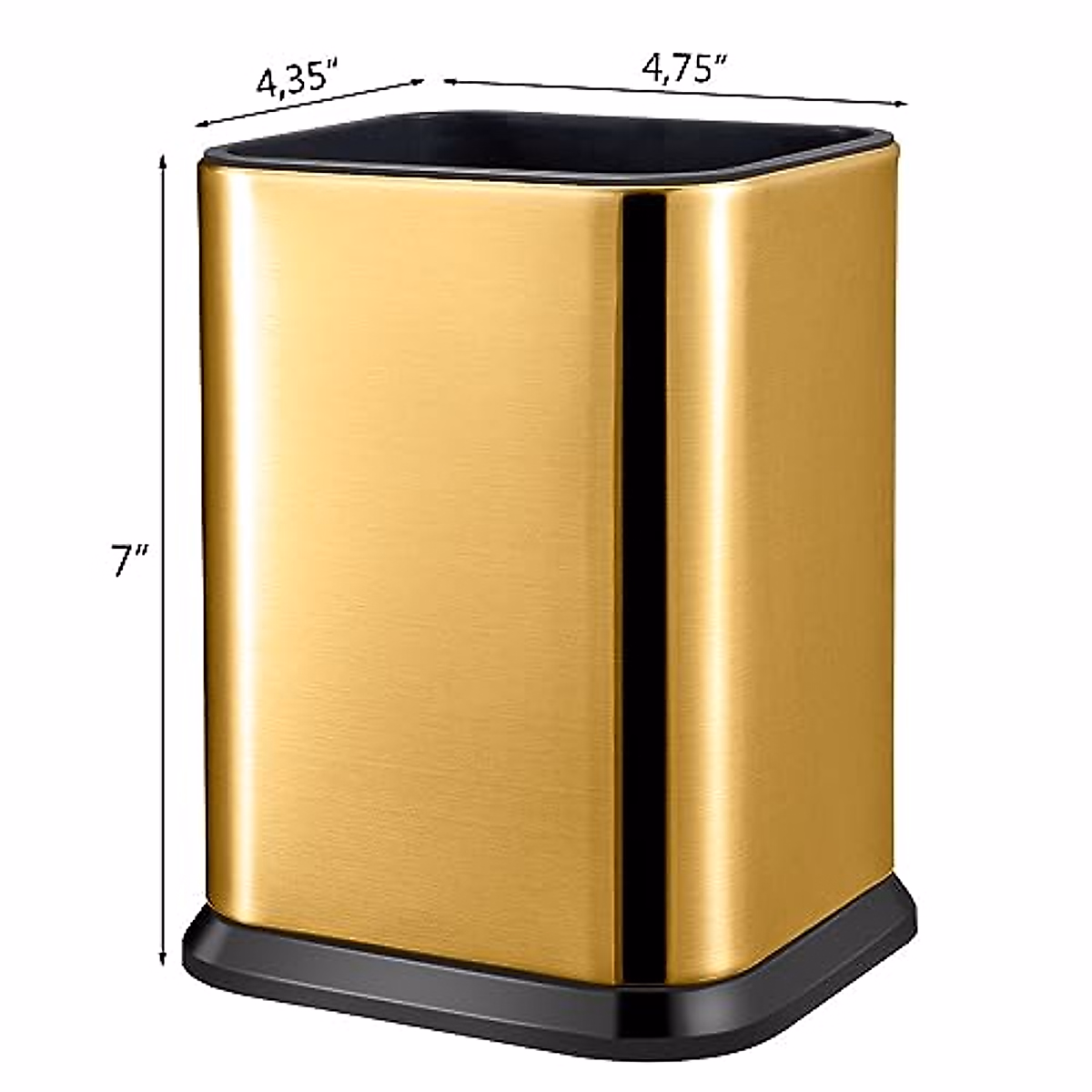 RedCall Stainless Steel Kitchen Utensil Holder for Countertop, Spoon Spatula Organizer,Modern Rectangular Large Cooking Utensil Caddy Counter,Utensil Crock (Stainless Steel Gold)