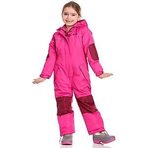 Wippette Baby Girls’ Snowsuit – Waterproof Insulated Fleece Lined Pram Snowmobile Ski Suit Coveralls (18M-6X), Size 5/6, Pink
