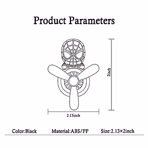 Car Air Fresheners, Cute Cartoon Hero Pilot Vent Clip Interior Accessories, Rotating Propeller Automotive Air Outlet Fan Creative Car Perfume Decoration