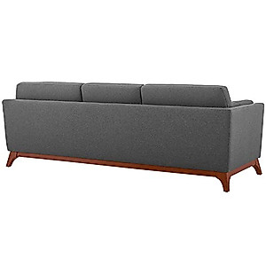 Modway Chance Mid-Century Modern Upholstered Fabric Sofa In Gray