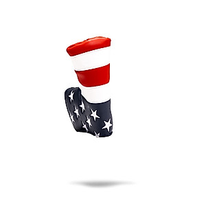 Pins & Aces USA Head Cover - Premium, Hand-Made Leather, Hi Quality Headcover - American Pride Styled, Tour Quality Golf Club Cover - Style and Customize Your Golf Bag (Blade)