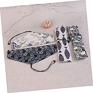 Homoyoyo 8pcs Cutlery Storage Bag Spoon Pouch Spoon Carrying Case Japanese Tableware Bags Outdoor Tableware Pouch House Fan Flatware Bag Travel Storage Bags Portable Linen