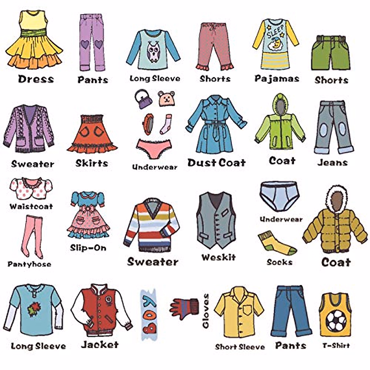 Maydahui 2 Sheets（31 Count） Dresser Clothing Decals 11 * 11inch Boys Girls Clothing Sort Wall Sticker Removable Clothes Classification Label for Wardrobe Drawer Organizing Home Bedroom Decoration