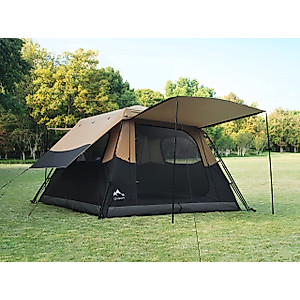Oileus Instant Camping Tent - 4/6/8 Person Cabin Tent Quick setup, Double Layer with Waterproof & Windproof Tent, Family Camping, Hiking tent with Carry Bag, 5 mesh windows Upgraded Ventilation