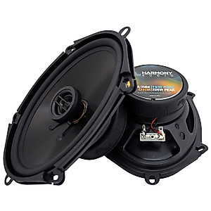 Harmony Audio HA-R68 Compatible 2005-2009 Ford Mustang Front Door Replacement 5x7 6x8 225W Speakers & HA-725600 Speaker Replacement Harness