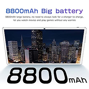 5G Tablet, 5G WiFi Calling 100240V 10.1 Inch Tablet Silver 1960x1080 Resolution for Gaming (US Plug)