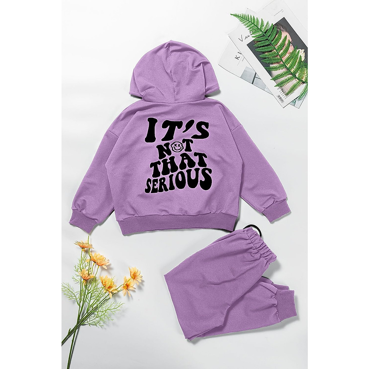 blibean Teen Boy Fall Clothes Sets Jogging Jogger Outfit Little Girl Hoodies Two Piece Sweat Pants Comfy 2pc CLothes Age 12T-13T (Size 12-13 Year) Purple