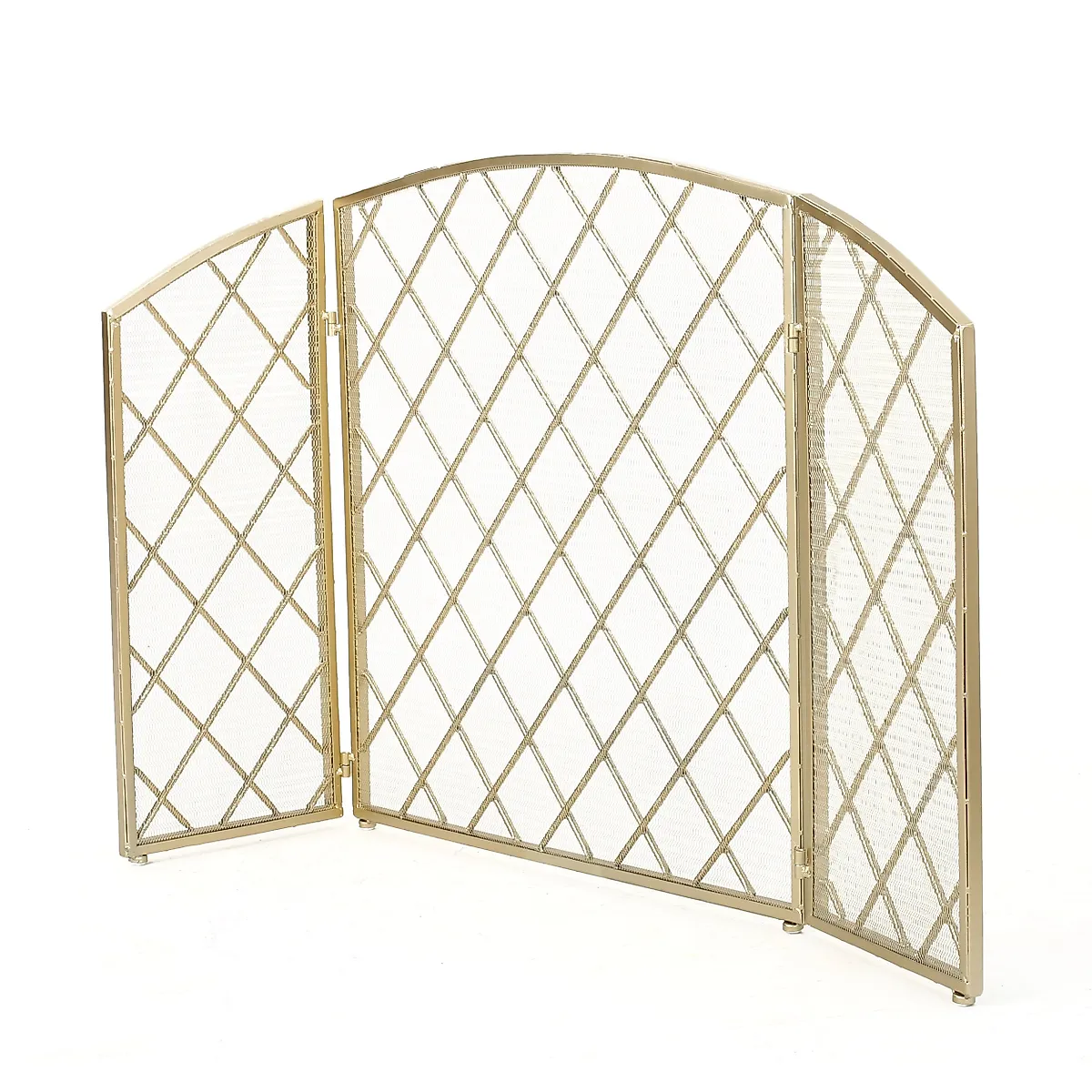Christopher Knight Home Amiyah 3 Panelled Iron Fireplace Screen, Gold