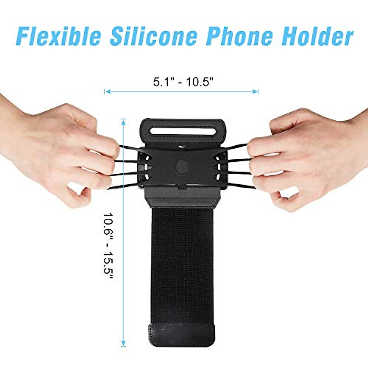 Newppon Phone Holder for Running Armband : Detachable Cell Phone Wristhband Case -360° Rotatable Universal Large Mobile Carrier Compatible with iPhone Samsung Galaxy for Workout Exercise Sports