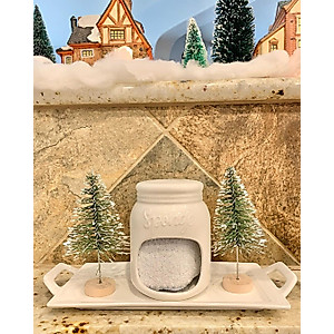 Sweese 816.101 Porcelain Mason jar Sponge Holder for Kitchen Sink, Modern Farmhouse Kitchen Accessories, Sink Caddy Gift for Family, Friends, and Collectors, White