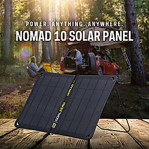 Goal Zero Nomad 10, Foldable Monocrystalline 10 Watt Solar Panel with USB Port, Portable Solar Panel Backpacking, Hiking and Travel. Lightweight Backpack Solar Panel Charger with Adjustable Kickstand