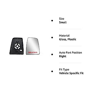 Replacement Passenger Right Side Mirror Upper Glass with Headted And Plate fit Ford Transit 150 250 350 from 2015 to Onward