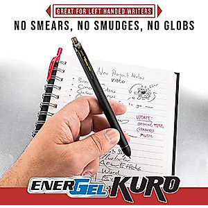 Pentel Energel 0.7 Kuro Gel Pen - Medium Line - 12 Pack Of 6 Black & 6 Blue