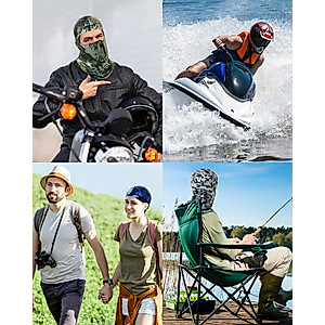 Geyoga 9 Pcs Summer Balaclava UV Sun Protection Full Face Covering Ice Silk Mask Cover Head Sports Face Covering(Camo Style)