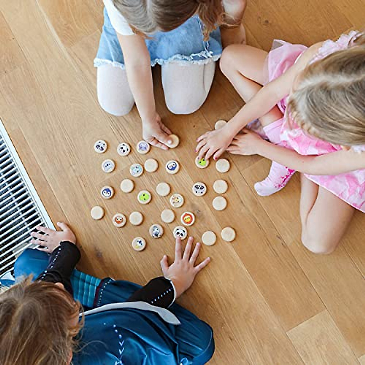 Ulanik Wild Animals Matching Memory Game for Toddlers Age 3 + Year Old Preschool Wooden Board Games for Kids 4-8 Learning & Education Toys — 30 Chips, 1.57 in