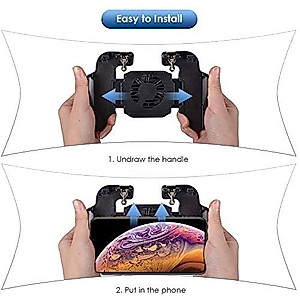 Game Controller Multifunction Mobile Phone Controller with Cooling Fan Gaming Triggers Gamepad Phone Holder Gaming Grip