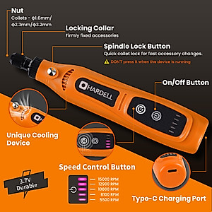 HARDELL Rotary Tool Accessories, 230pcs Power Rotary Tool Accessories Kit, 1/8"(3.2mm) Diameter Shanks, Universal Fitment for Easy Cutting, Polishing, Sanding, Carving, Grinding, Engraving