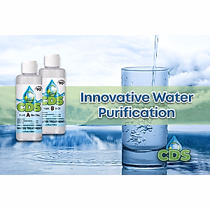 CDS Set, Chlorine Dioxide Water Treatment 8 oz KIT, w | Accu-Drop lids | Sodium Solution w/ 4% HCL, Extra Large Bottle KIT by CDS