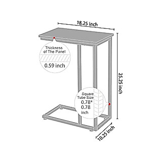 Coral Flower C Side Table Sofa End Tables for Home Office, Living Room Accent Snack Table Couch Table for Coffee，Light Walnut
