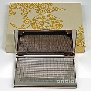 Mother of Pearl Business Card Holder Credit Card Case ID Name Card Holder Metal Card Case Money Cash Case Wallet Arabesque Design