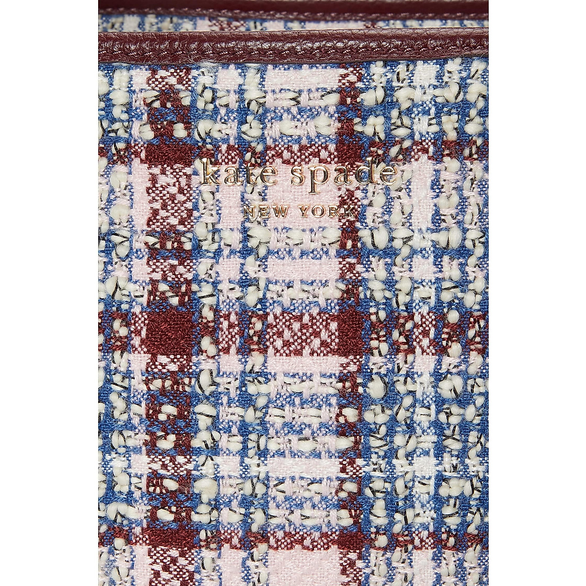 Kate Spade New York Market Tweed Fabric Medium Tote Dark Merlot Multi One Size