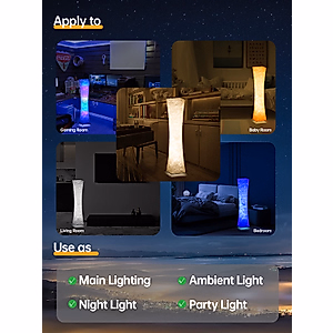 UVII RGB Floor Lamp with Remote, 62" Color Changing LED Lamp Remote Control, Dimmable Standing Lamp for Living Room, Bedroom, Gaming Room, Modern Soft Light