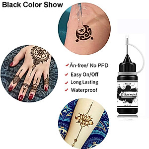 Charmark Jagua Gel Temporary Kit for Women Men Kids, Semi Permanent Ink Summer Trend Art Painting DIY Fake Freckles 84 Pcs Stencils - Full Kit 3 Colors (Black+Red+Brown)