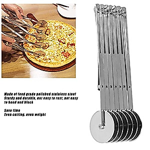 HOHXFYP Pastry Cutter, Versatile Multi Wheel Dough Roller Divider, Durable Stainless Steel Dough Roller Cutter for Cut Evenly Into Pastries, Dough, Pizzas, and Cakes(11.4in-Silver)