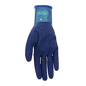Miracle-Gro MG37161/WSM Crinkle Latex Gloves – Small-Medium, Women’s Latex Coated Nylon Shell Gloves with Crinkle Textured Palm Grip