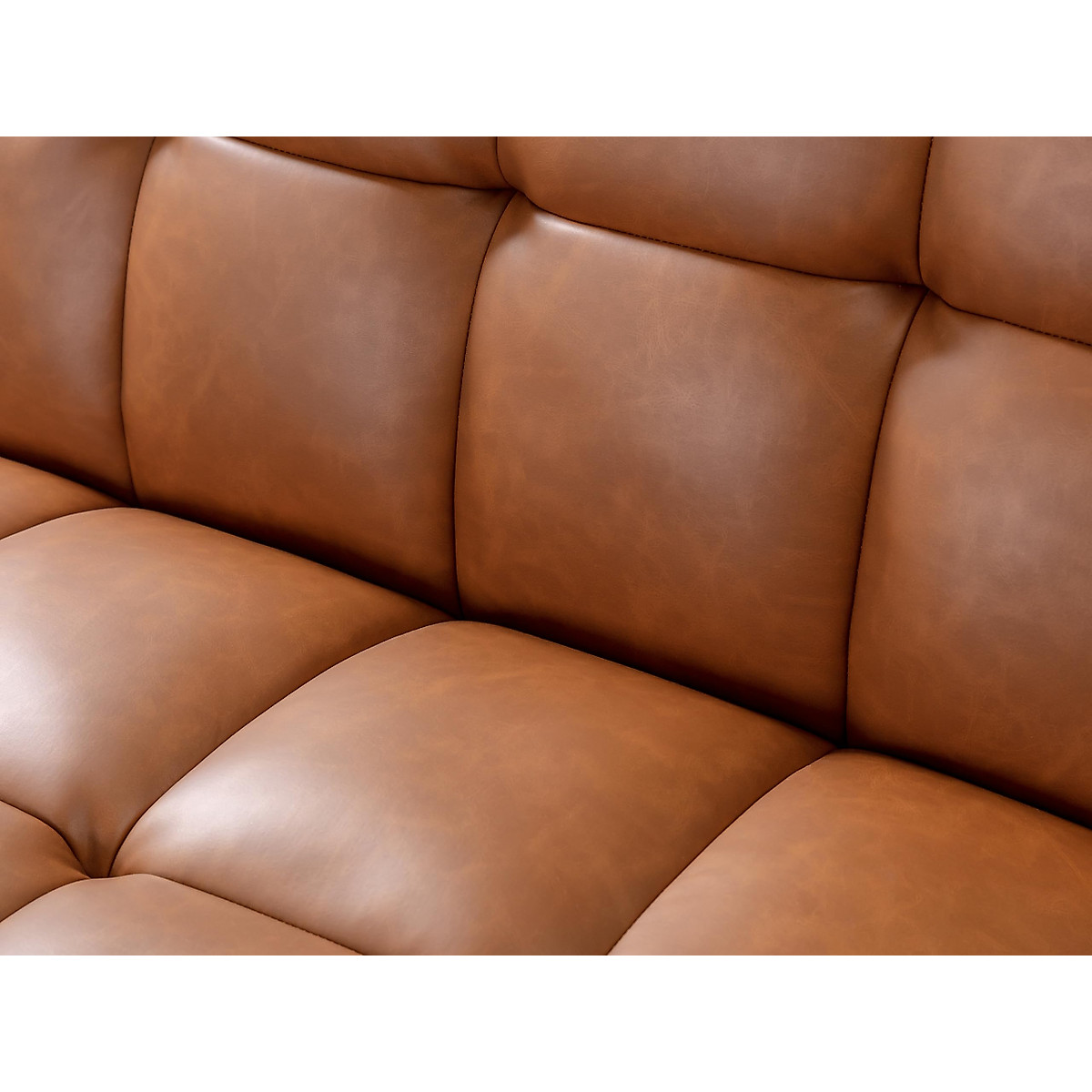 Futon Sofa Bed, Comfortable Futon Sofa Couch, Memory Foam Convertible Loveseat Sofa Bed, Split Back & Seat, Brown