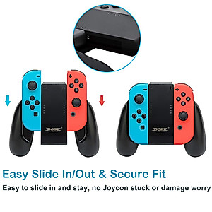 Kinvoca Charging Grip, Ergo Comfort Grip for Nintendo Switch Controllers, Portable Charger Dock with 79in USB-C Cable and Battery Indicators, High Speed Charge While Play