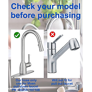 Moen 150259 Pull Down Hose Kit for Kitchen Sink Faucet - 68" Quick Connect Replacement Part Compatible With 150259/187108 Reflex
