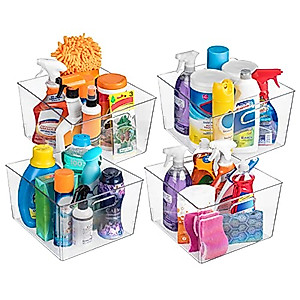 ClearSpace Clear Plastic Storage Bins – XL 6 Pack Perfect Kitchen or Pantry Organization Fridge Organizer and Storage Bins, Cabinet Organizers