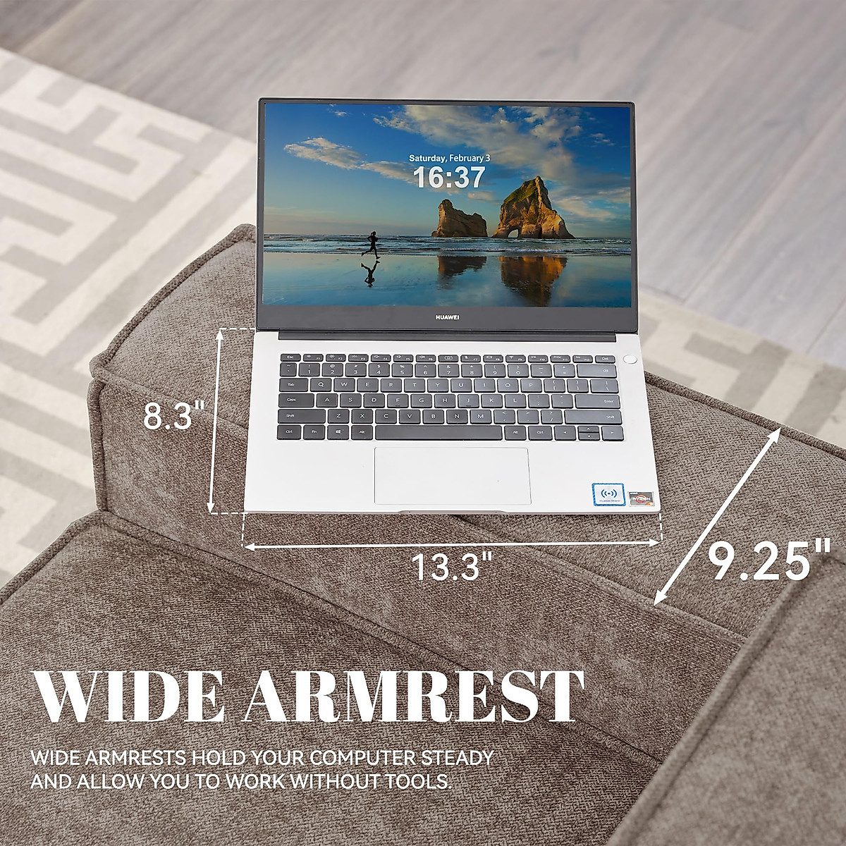 WILLOVE 89.3'' Modern Sofa Couches for Living Room, 3 Seater Cloud Couch with Deep Seat, Comfy Couch with Extra Wide Armrests & 4 Throw Pillows, Chenille Oversized Sofas for Office, Apartment, Brown