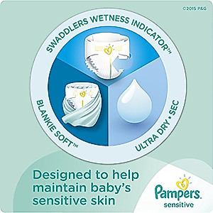 Diapers Newborn/Size 0 (< 10 lb), 80 Count - Pampers Swaddlers Sensitive Disposable Baby Diapers, Super Pack
