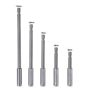 10-Pieces Magnetic Bit Holder Extension, 1/4 inch Hex Shank Heavy Duty Quick Release Screwdriver Drill Bit Holder Extension Set for Screws, Nuts, Drills, Handheld Drivers 50/60/75/100/150mm