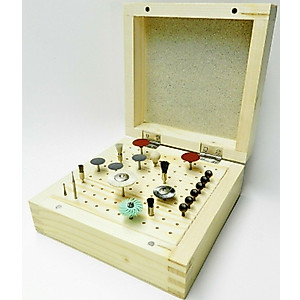 JTS Bur Holder Organizer Box Holds 100 Jewelry Burs Storage 3/32" Jewelers Bench Organizer Deluxe Box with Dual Magnetic Self Lock Lid Cover